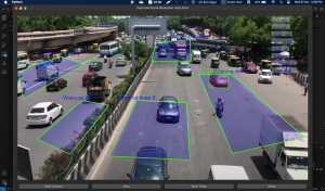 Detect points/ objects traffic in designated area with alert